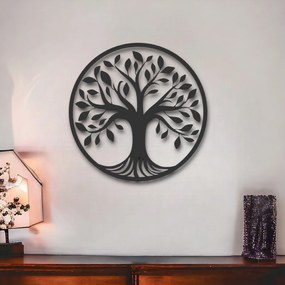 Strom života 13 - kovový obraz na zeď Velikost: 50cm, Barva: Black