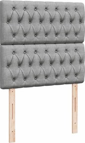 Box spring postel s matrací světle šedý 100 x 200 cm textil 3291586