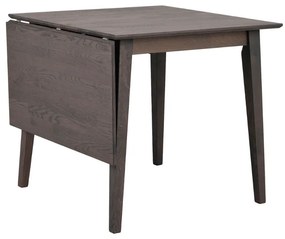 Tmavě hnědý dubový rozkládací jídelní stůl ROWICO FILIPPA 80/120 x 80 cm