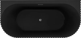 Mexen Sella, volně stojící vana ke stěně, drážkovaná, 170 x 80 cm, černá matná, grafitová matná, 52711708071-95