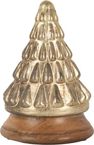 Skleněná vánoční dekorace zlatého stromečku - 13*19 cm