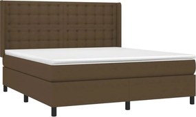 Box spring postel s matrací a LED tmavě hnědá 160x200 cm textil 3138648