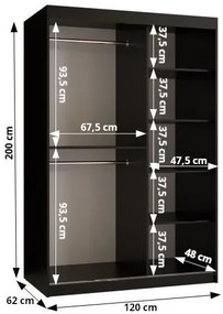 Šatní skříň KAIR Abika 120/200/62