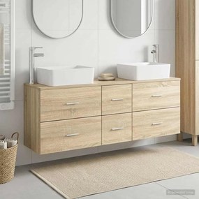 Sada koupelnových skříněk 3 ks Dub sonoma 53 x 34,5 x 63 cm 3405861