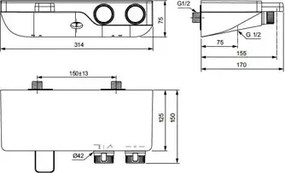 Ideal Standard CeraTherm - Termostatická sprchová baterie | hedvábná č