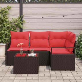 Set pohovek 5 ks Hnědá polyratan 3346374