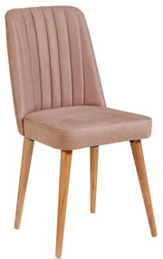 Světle růžová sametová jídelní židle Stormi Sandalye – Kalune Design