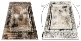 Moderní koberec DE LUXE 634 Rám vintage Strukturální šedá / zlato velikost 120x170 cm | krásné koberce cz