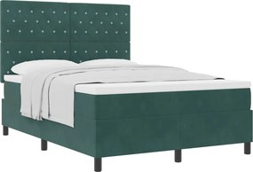 Postel s boxspringem s matrací Tmavě zelená 140 x 190 cm samet 3339767