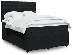 Box spring postel s matrací černá 140x200 cm samet 3292366