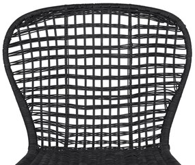 Ratanová židle černá 2ks ELFROS Beliani