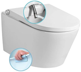 Sapho Veen Clean závěsné WC 37 x 30 x 59,3 cm s integrovaným elektronickým bidetem bílá VE421