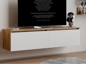 Závěsná TV skříňka Asko Living, 135 cm, dub artisan/bílá