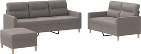 3dílná sedací souprava s poduškami taupe textil 3201615