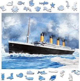 WOODEN CITY Dřevěné puzzle Titanic 2v1 / 505 dílků