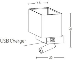 Zambelis H59 - LED Nástěnná lampa LED/3W + 1xE27/40W/230V černá