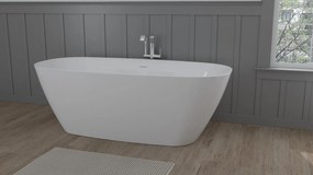 Erga Aspen, volně stojící vana 170x78 cm + odtoková zátka, bílá lesklá, ERG-ASPEN-170078-WH-WH