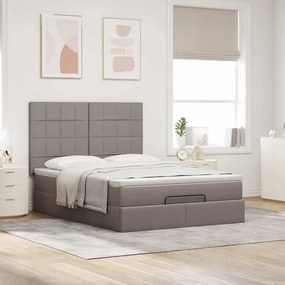 Osmanský rám postele s matrací taupe 140x200cm textil 3314014