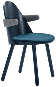 OnaDnes -20% Modrá jasanová jídelní židle Teulat Uma s područkami