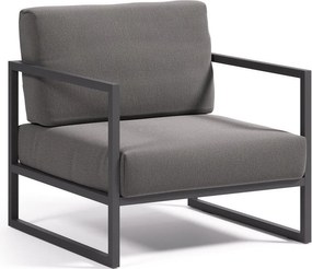 Tmavě šedé kovové zahradní křeslo Comova – Kave Home