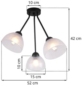 Stropní svítidlo Venice, 3x mléčné skleněné stínítko