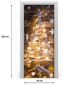 Samolepící fototapeta na dveře Svíčka vánoční stronek 85x205 cm