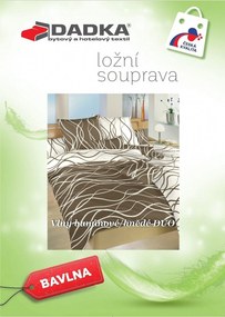 Bavlněné povlečení Vlny banánovo-hnědé DUO 140x200, 70x90 cm