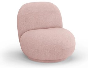 Světle růžové křeslo z textilie bouclé Chuck – Micadoni Home