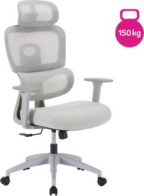 Ergonomická kancelářská židle NEONIT - šedá síťovina / nosnost 150 kg
