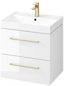 Cersanit Larga, koupelnová skříňka s umyvadlem 60x45x65 cm, bílá lesklá, S801-439