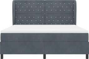 Postel s boxspringem s čelo Tmavě šedá 200 x 180 cm samet 3340887