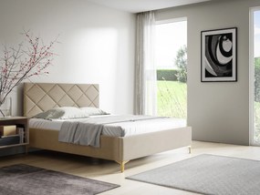 Eka Čalouněná postel DIAMOND+ 120x200 cm Barva látky Trinity: (2327) Zelená, Úložný prostor: S dřevěným rámem úložného prostoru
