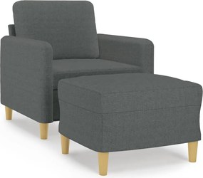 Křeslo s podnožkou tmavě šedé 60 cm textil 3201185