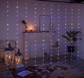 LED barevný vánoční řetězový závěs s průhledným kabelem prasklé korálky LED barva: Teplá bílá/Warm white