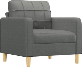 Křeslo s podnožkou tmavě šedé 60 cm textil 3200994