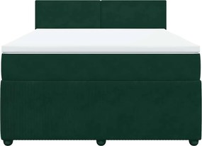 Box spring postel s matrací tmavě zelená 160x200 cm samet 3290079
