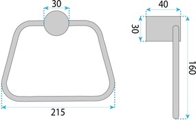 Rea Tomi, věšák na ručník, broušená ocel, REA-88078