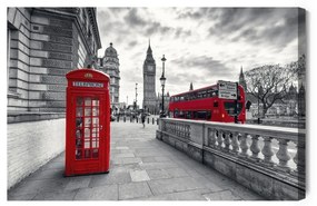 Obraz Červená Telefonní Budka V Londýně Nedostatek Nedostatek Plátno Canvas 120x80