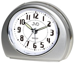 JVD Stříbrný netikající tichý budík JVD SRP9501.2