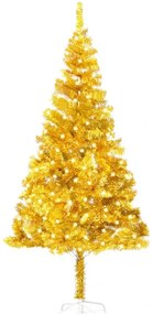Umělý vánoční stromek s LED a stojanem zlatý 240 cm PET,  3077435 HangarStore.cz