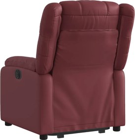 Zvedací polohovací křeslo vínové umělá kůže 3205154