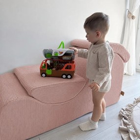 Manšestrové dětské křesílko v lososové barvě Wave – Meowbaby