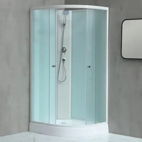 MILD AS-Levý 100x80 WHITE Sprchový box asymetrický s nízkou akrylátovou vaničkou