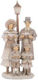 Béžová vánoční dekorace sbor Christmas Choir - 15*11*30 cm