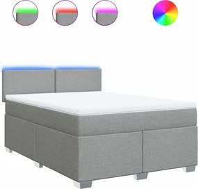Box spring postel s matrací světle šedá 140 x 190 cm textil 3288176
