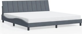 Rám postele s LED osvětlením bez matrace Hanko tmavě šedý 200 x 200 cm samet 3213800
