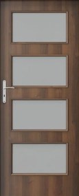 Interiérové dveře PORTA NOVA 5.5 - Ořech, pravé "80", bez zámku pro klíč, DTD