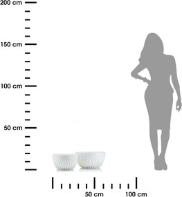 PLASTOVÝ KVĚTINÁČ STRIPPED ECO SADA 2KS 16X30 CM+15X24 CM BÍLÁ