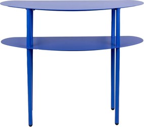 Modrý kovový konzolový stolek 28x90 cm Cool Retro – Leitmotiv