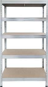 Kovový regál RIVET PRO 180x90x45 DTD dřevotříska 5 úrovní pozinkovaná